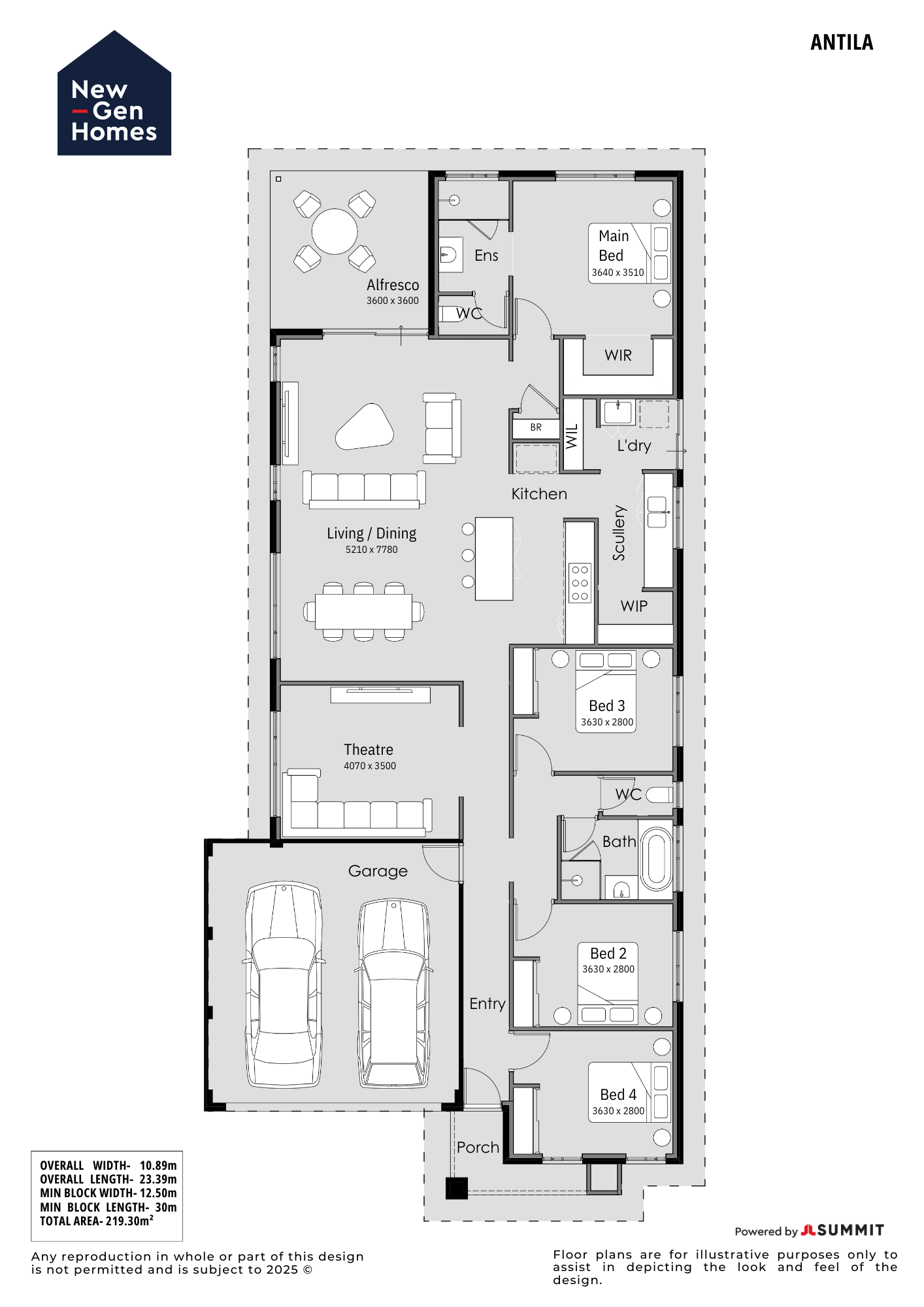 Equinox Home Design | 5 Bed 2 Bath | New Generation Homes